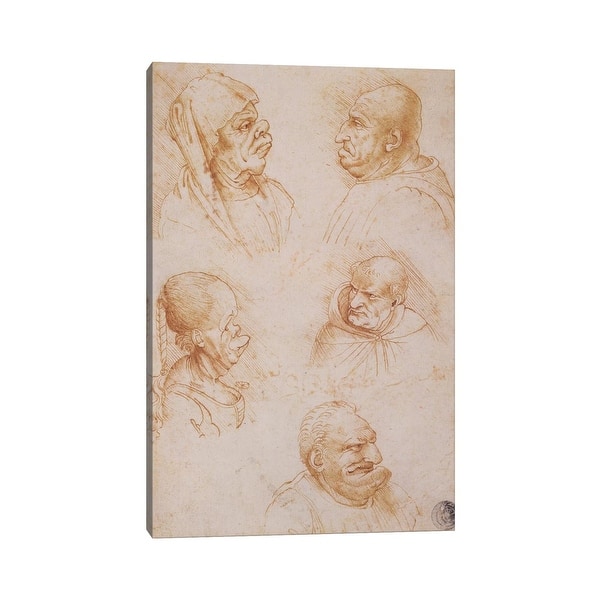 iCanvas "Five Studies of Grotesque Faces " by Leonardo da Vinci Canvas ...