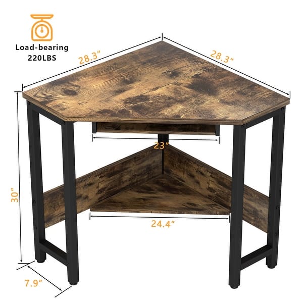 Corner Computer Desk Table Wooden Workstation Corner Laptop Desk - Bed ...