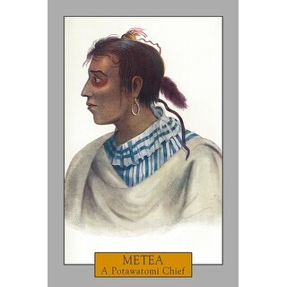 Metea - Potawatomi Chief - Vintage Haltone (Cotton/Polyester Chef's ...