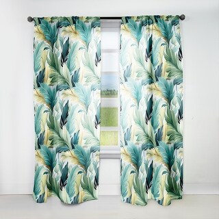 Designart "Palm Mirage Tropical Pattern I" Tropical Curtain For Living ...