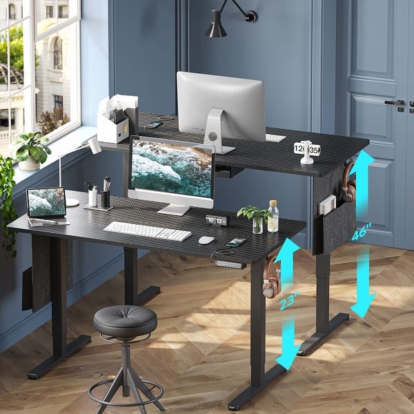 Standing Desk Office Desk Adjustable Electric Computer Desk with USB ...