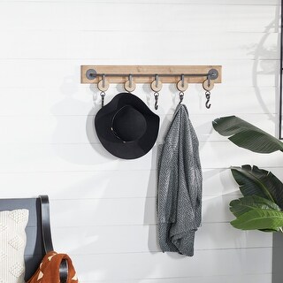 Brown Wood Industrial Wall Hook 10 x 32 x 4 - 32 x 4 x 10 - Bed Bath ...
