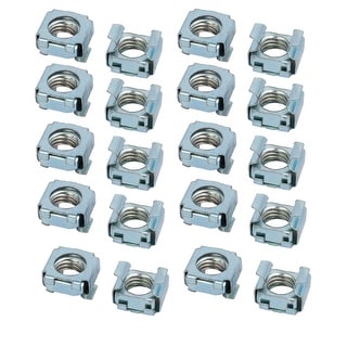20pcs M10 Carbon Steel Captive Cage Nut Silver Blue for Server Shelf ...