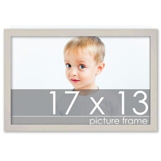 17x13 Traditional White Washed Complete Wood Picture Frame with UV ...