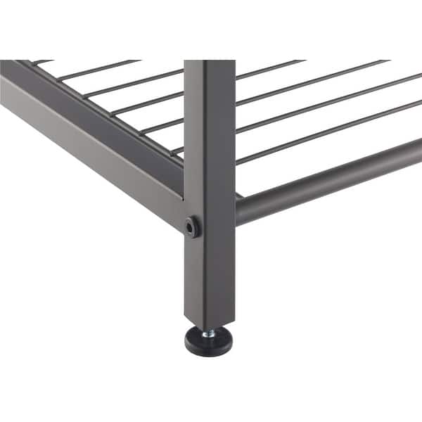 TRINITY 3-Tier Dark Gray Shoe Bench w/ Wire Shelves - On Sale - Bed ...