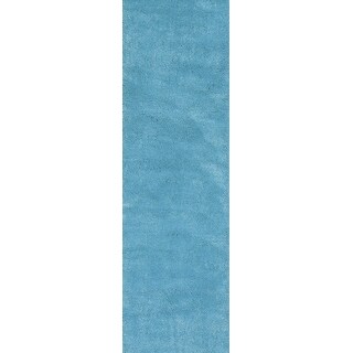 8' Highlighter Blue Indoor Shag Runner Rug - 3'6" - Bed Bath & Beyond ...