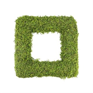 14.5" Green Reindeer Moss Square Artificial Spring Floral Wreath - Bed ...