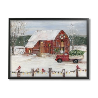 Stupell Holiday Barn Winter Scene Framed Giclee Art by Sally Swatland - Bed Bath & Beyond - 37876730