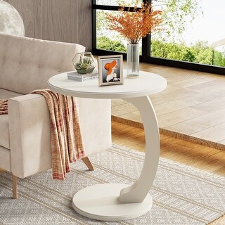Oval C Shaped Table End Table, White - On Sale - Bed Bath & Beyond ...