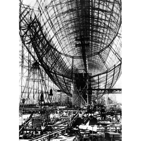 Hindenburg Airship Under Construction The Almost Complete Steel Frame ...