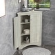 Triangle Corner Kitchen Bathroom Storage Cabinet w/Adjustable Shelves ...