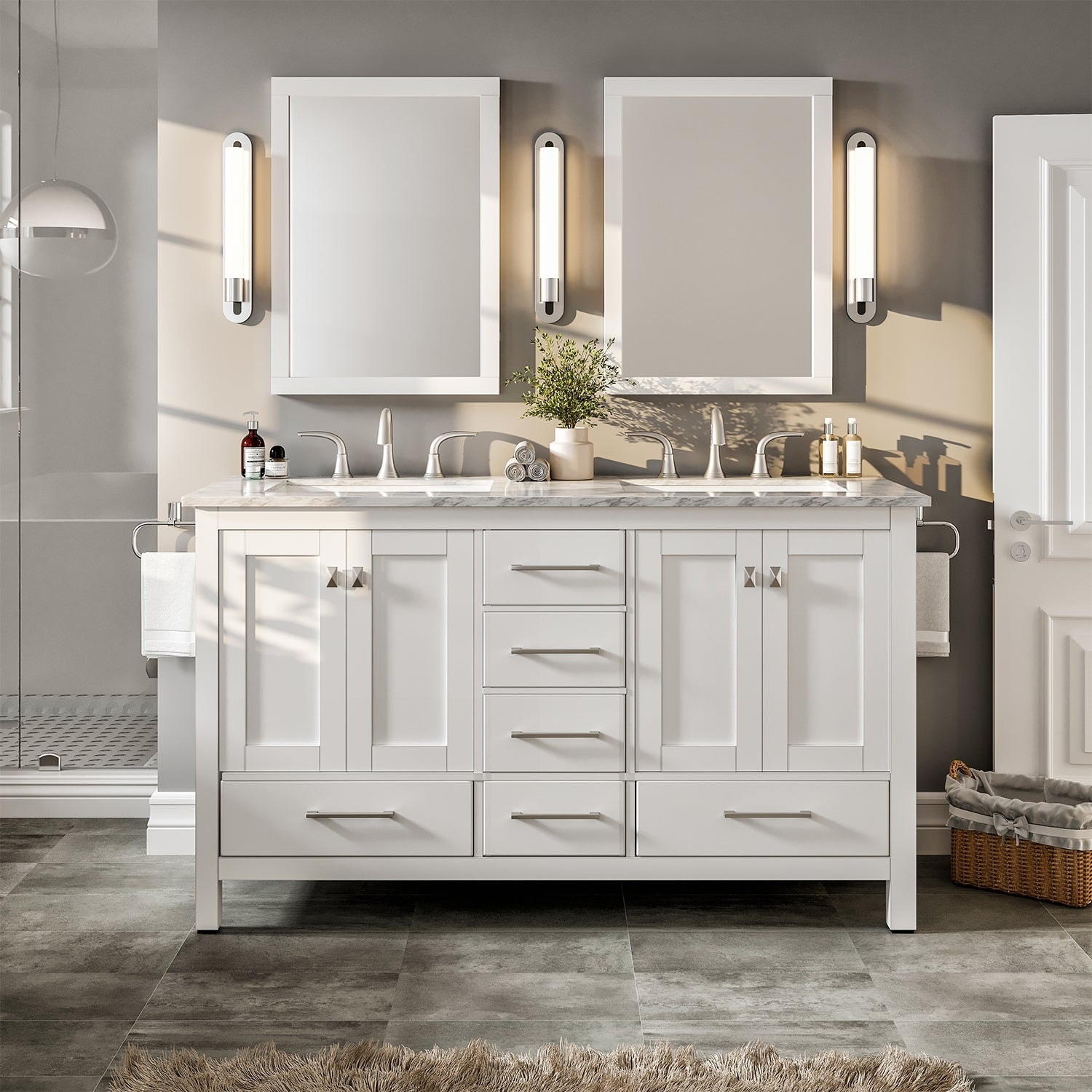Double Bathroom Vanity Nearby