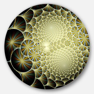 Designart 'Yellow Symmetrical Unique Fractal Design' Modern Floral ...