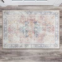 Traditional Distressed Machine Washable Area Rug - On Sale - Bed Bath ...