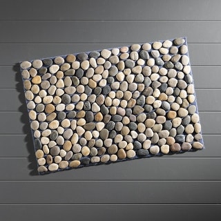 Smooth River Rock Stone Floor Mat, Indoor/ Outdoor - Multi - Bed Bath ...