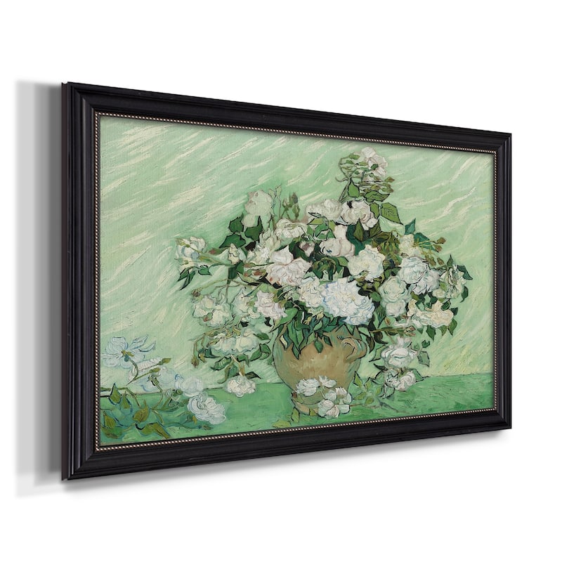 Roses 1890-Vincent van Gogh-Custom Framed Canvas - Overstock - 44178839