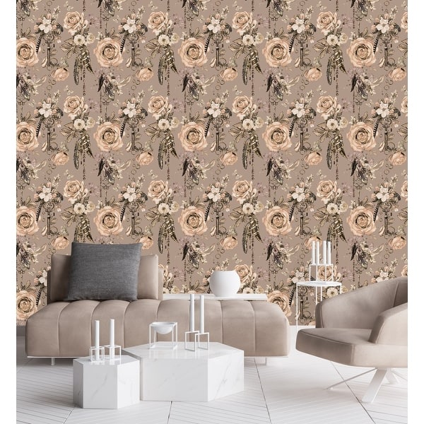 beige patterned wallpaper
