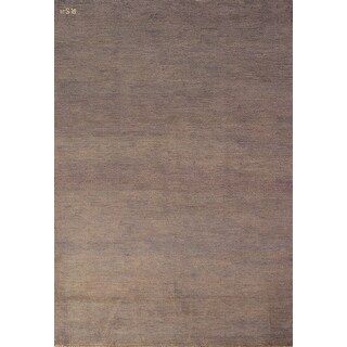 Gabbeh Modern Rug Handmade Solid Grey Wool Carpet - 4'1" x 5'10" - Bed ...