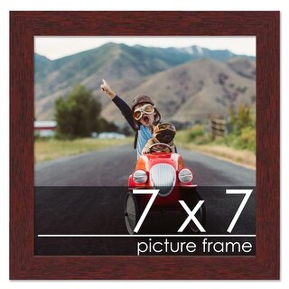 7x7 Traditional Walnut Complete Wood Square Picture Frame with UV ...