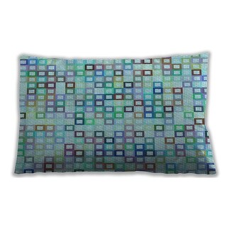 Ahgly Company Patterned Indoor-Outdoor Tron Blue Lumbar Throw Pillow ...