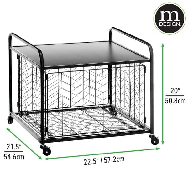 mDesign Small Portable Mini Fridge Storage Cart with Wheels and Handles ...