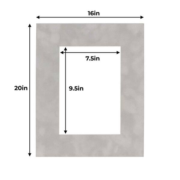 16x20 Mat for 8x10 Photo - Light Grey Suede Matboard for Frames ...