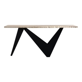 NADAAL STUDIOS Reagan Console Table, Solid Live Edge Oak, Sculpted Iron ...