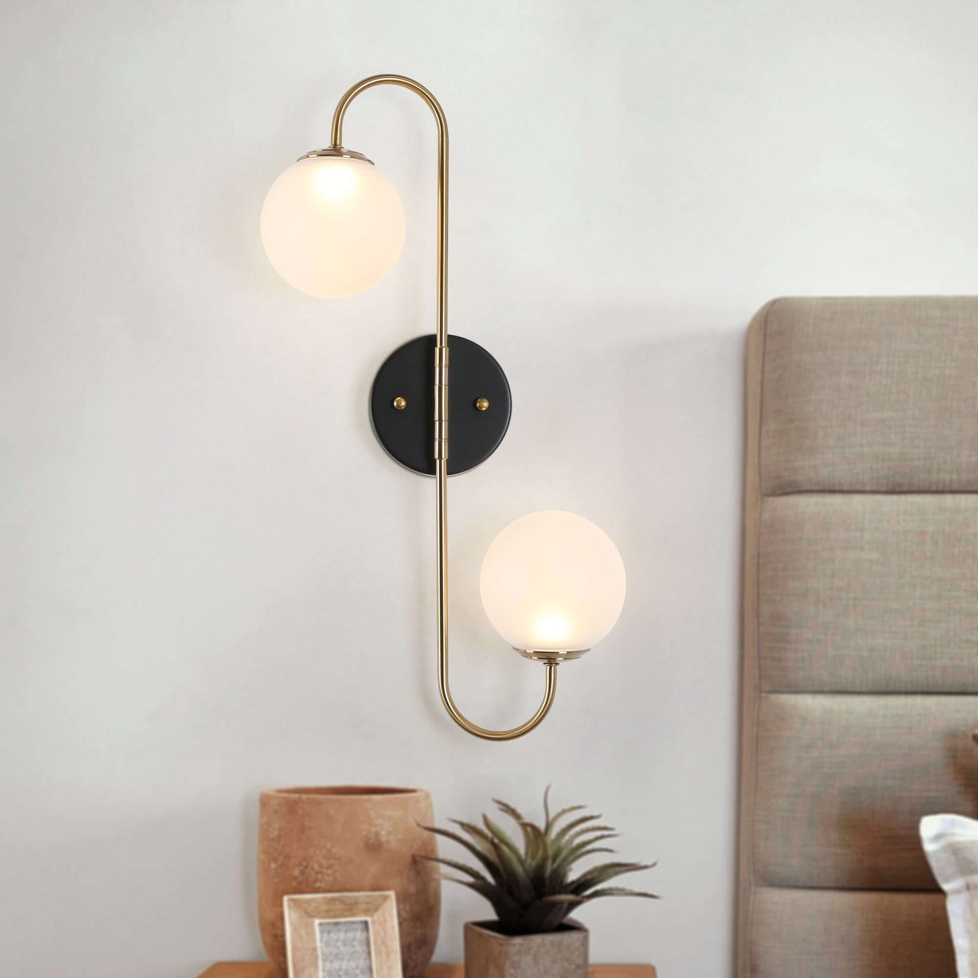 Bela Modern Glam Black Gold 3-Light Linear Wall Sconces Glass Bathroom ...