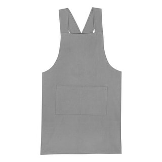 Cotton Linen Apron, Cross Back Aprons with Pockets for Women Men, Grey ...