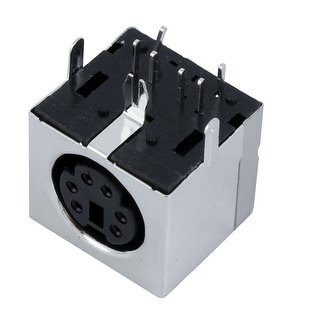 PS/2 6 Pin Mini DIN Female PCB Jack PC Board Connector - Black - 1 Pcs ...