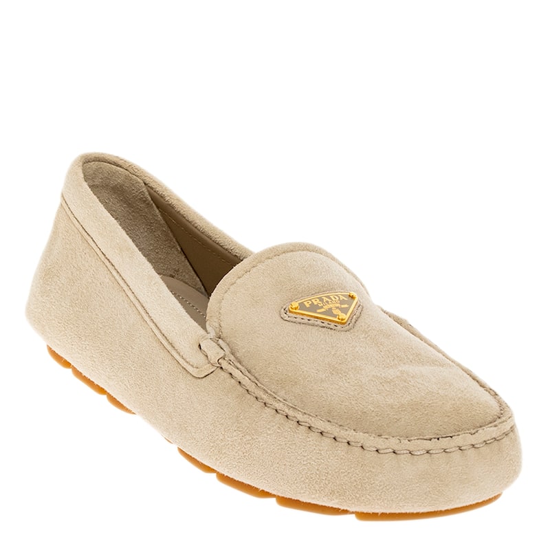 Prada Triangle Logo Driving Shoes - Overstock - 43446831
