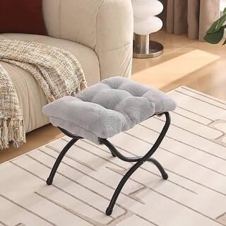 Detachable Thick Cotton Cushion Padded Sofa Stool - Grey - Bed Bath ...