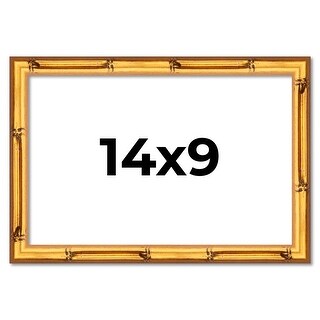 14x9 Frame Gold Bamboo Solid Wood Picture Frame | 1 Inch Moulding - Bed ...