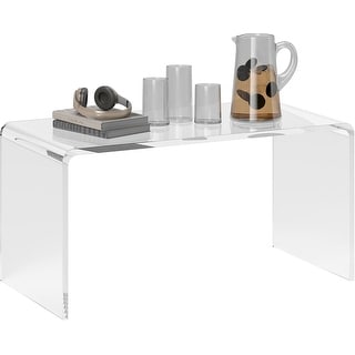 Clear 0.6" Thick Acrylic Waterfall Coffee Table, 32" Rectangular - Bed ...