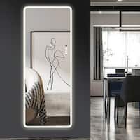 Full Length Mirror Lighted Vanity Body Mirror LED Mirror Rounded ...