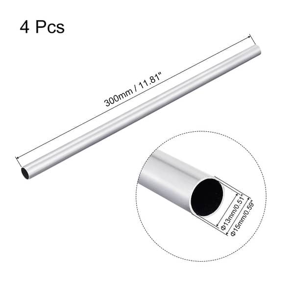 6063 Aluminum Metals Tubing Seamless Straight Pipes Tube - 15mm x 13mm ...