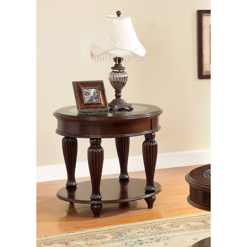 Zerathe Traditional Cherry 28-inch Wood 1-Shelf Side Table by Furniture ...