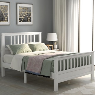 Wood Platform Bed With Headboard And Footboard, Full (White) - Bed Bath & Beyond - 43747516