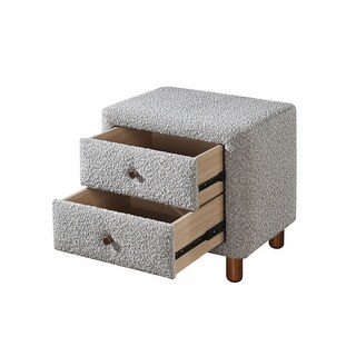 Nightstand Boucle Fabric Sofa Side Table with 2 Drawers, Storage ...