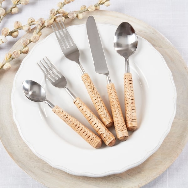 Natural Grain Wicker Flatware (Set of 5) - Bed Bath & Beyond - 39993445