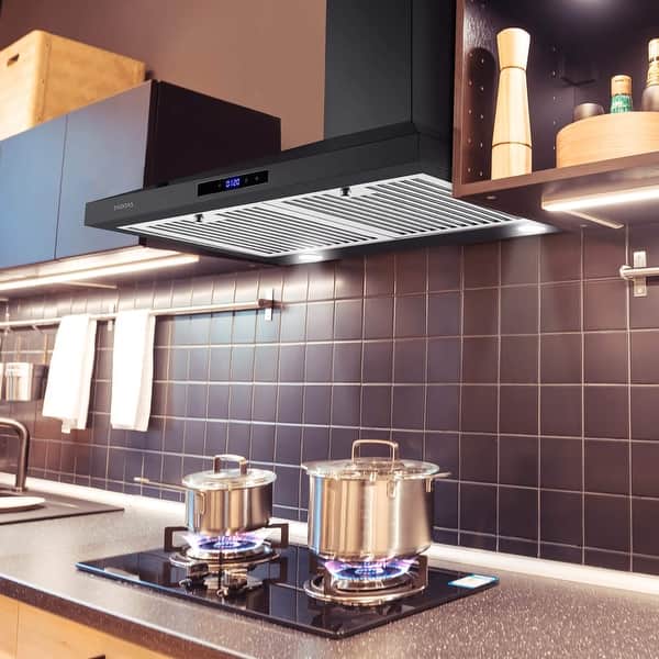 350 CFM Ducted Wall Mount Kitchen Range Hood Stove Vented Hood Exhaust ...