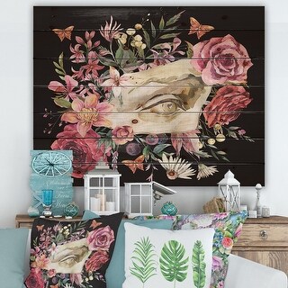 Designart 'Greek Sculpture David Eye With Dried Wildflowers' Farmhouse ...