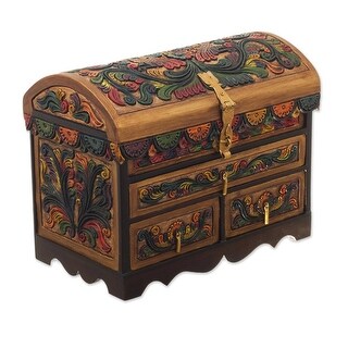 Handmade Guardian Birds Leather and wood jewelry box (Peru) - Bed Bath ...