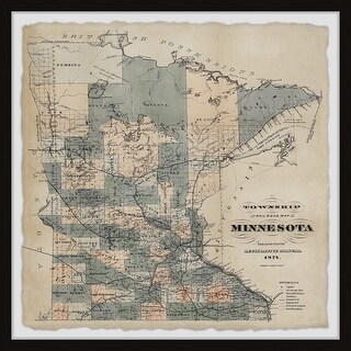 'Minnesota Township Map' Framed Painting Print - Bed Bath & Beyond ...