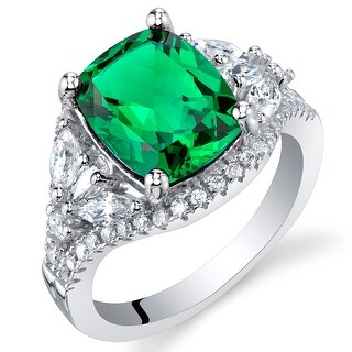 Sterling Silver 4 ct Created Emerald Birthstone Ring - Bed Bath ...