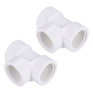 2Pcs UPVC Pipe Fitting 1PT Female Thread Tee Socket Hose Connector ...
