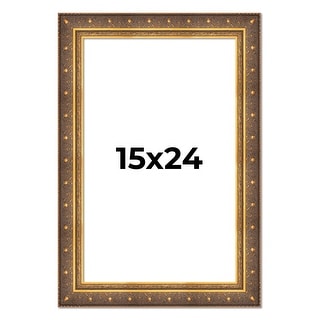 15x24 Frame Vintage Gold Solid Wood Picture Frame | 2.5 Inch Moulding ...