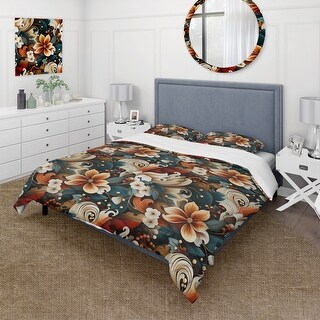 Designart "Bohemian Paisley Earth Tones I" Paisley; Floral bedding set ...