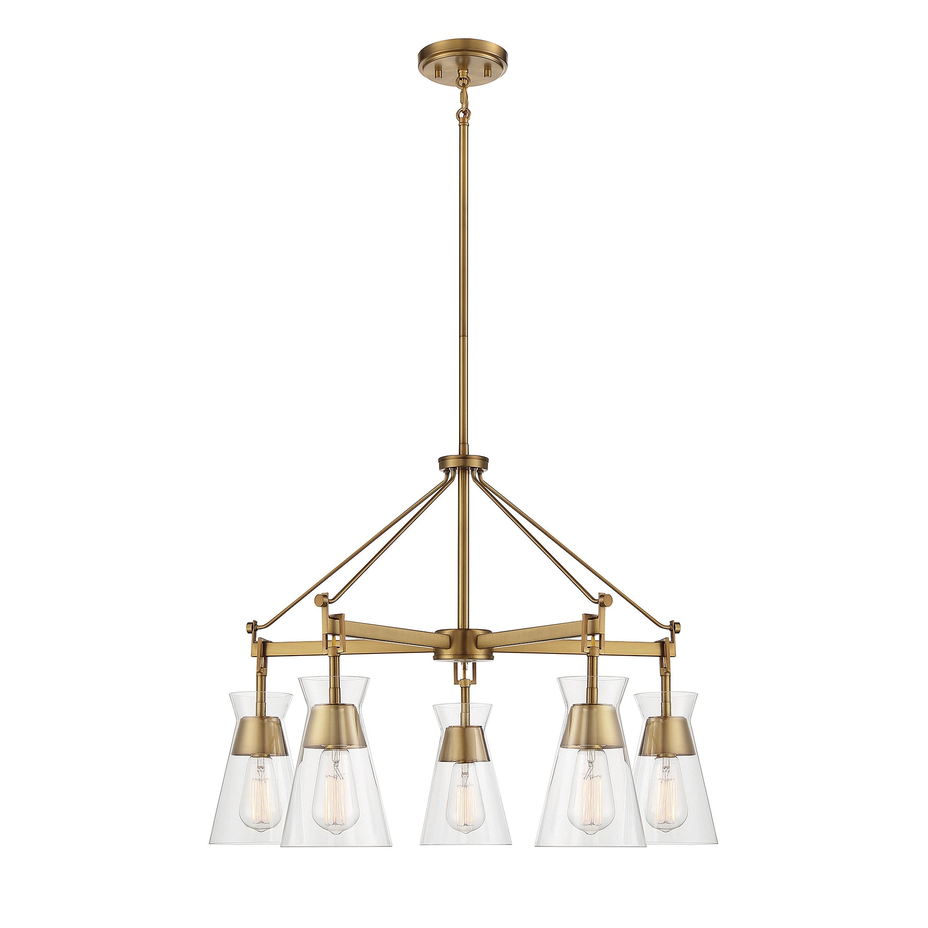 Ashe 5-Light Oval Chandelier in Warm Brass and Rope - Bed Bath & Beyond ...