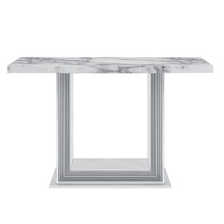 Ylime White Marble Console Table - Bed Bath & Beyond - 41232463